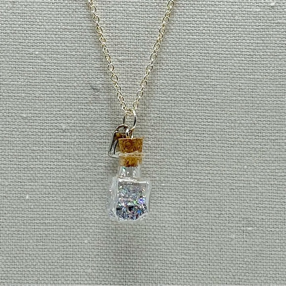 Hand Crafted | Jewelry | Wish Charm Silver Glitter In A Bottle Long ...